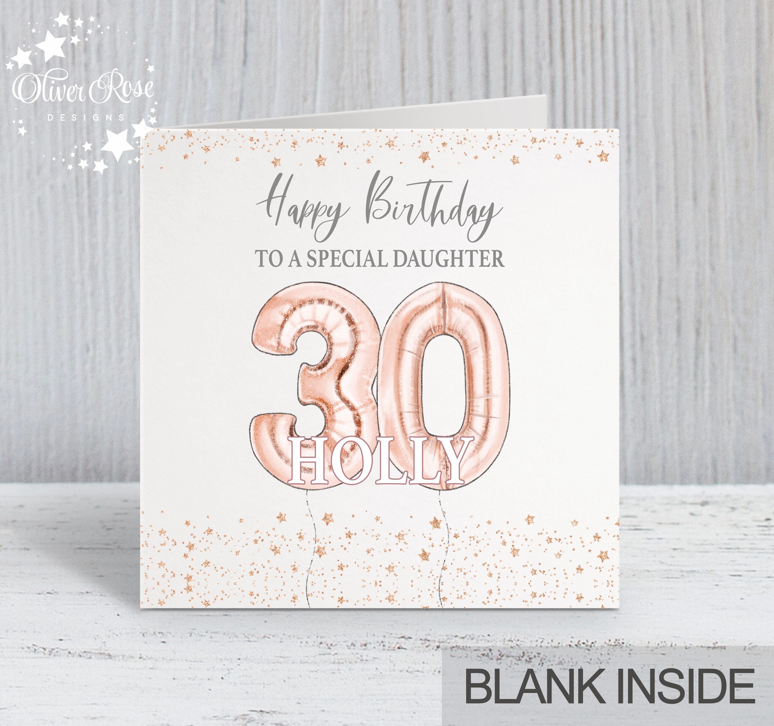 30th Birthday Card AGE 30 Personalised Cards for Her Rose | Etsy UK