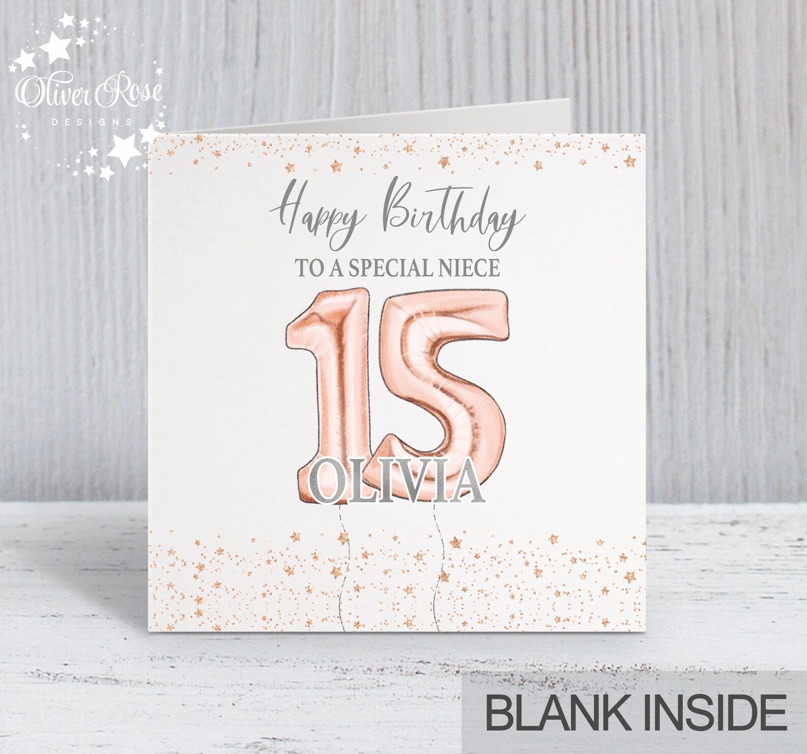 15th Birthday Card AGE 15 Personalised Cards for Her Rose - Etsy UK