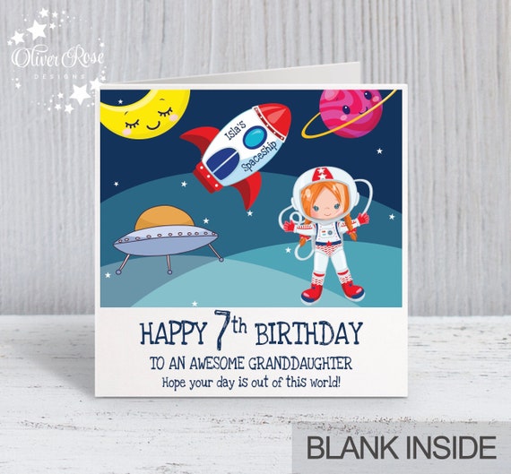 Greeting Cards Paper & Party Supplies girl age 7 card 7th birthday card ...
