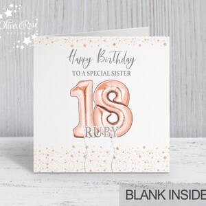 18th Birthday Card AGE 18 Personalised Cards for Her Rose | Etsy UK