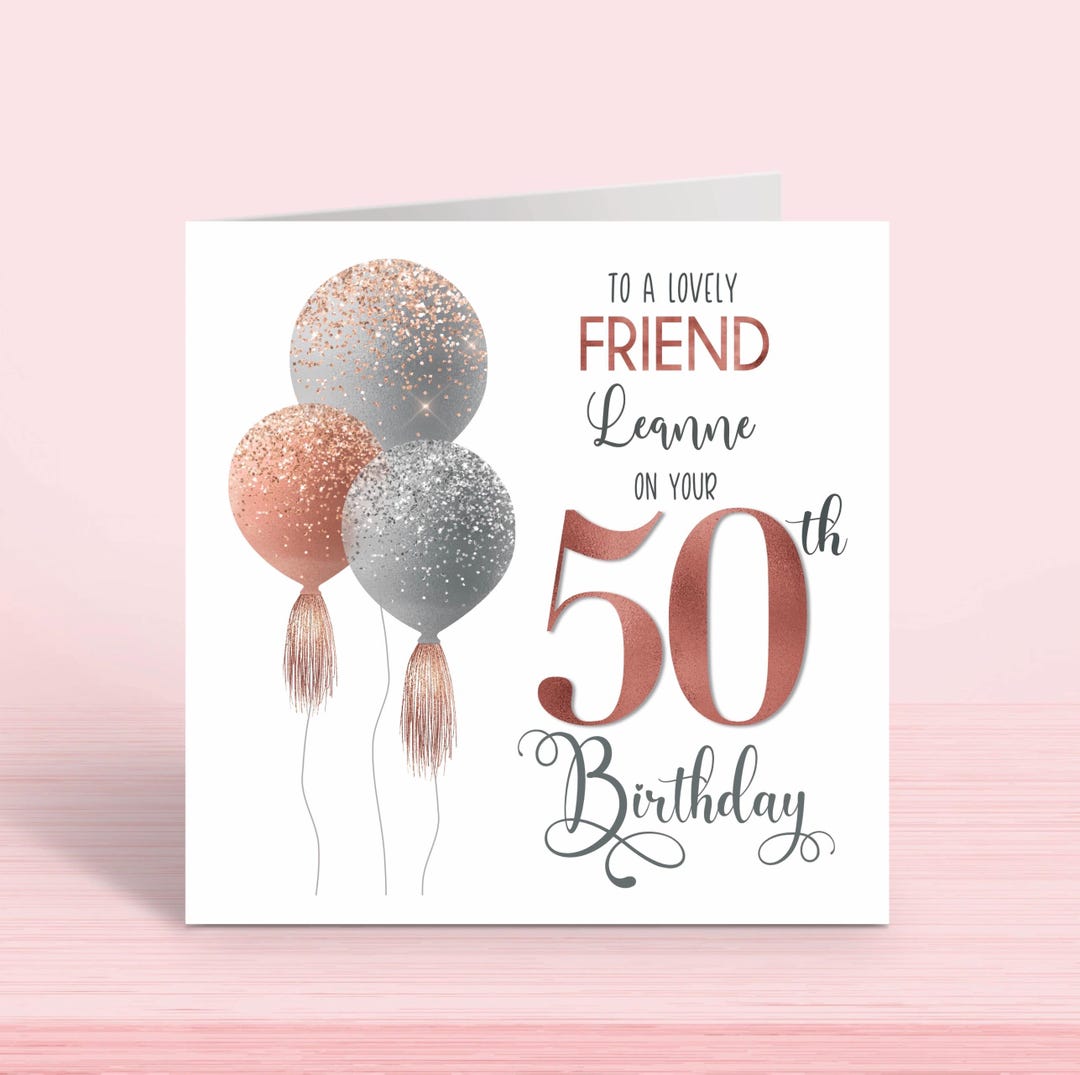 50th Birthday Card for Friend, 50th Birthday Gift Bestie, 50th Birthday ...