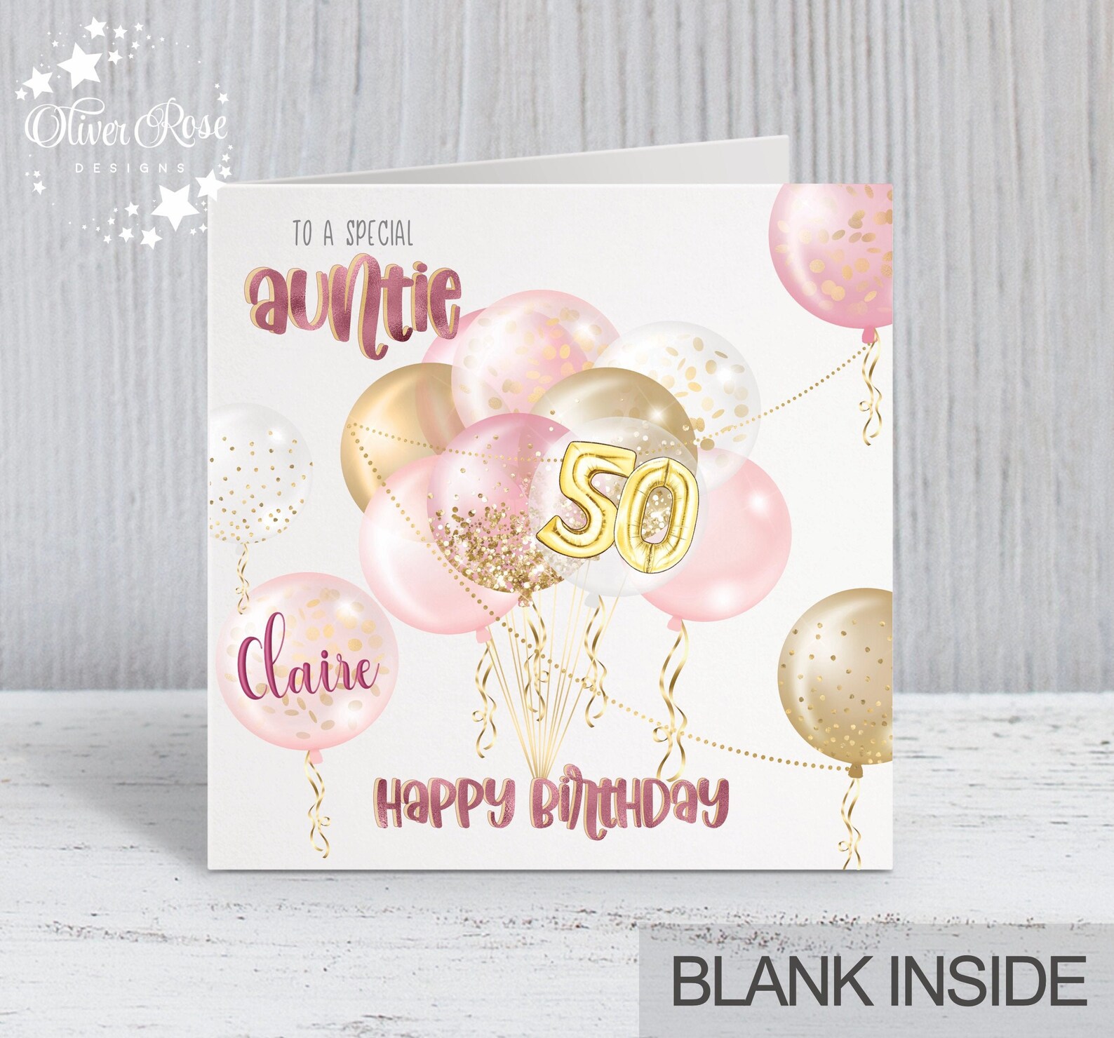 50th Birthday Card AGE 50 Personalised Cards For Her Pink Etsy 50th Birthday Card AGE 50 Personalised Cards For Her Pink Etsy