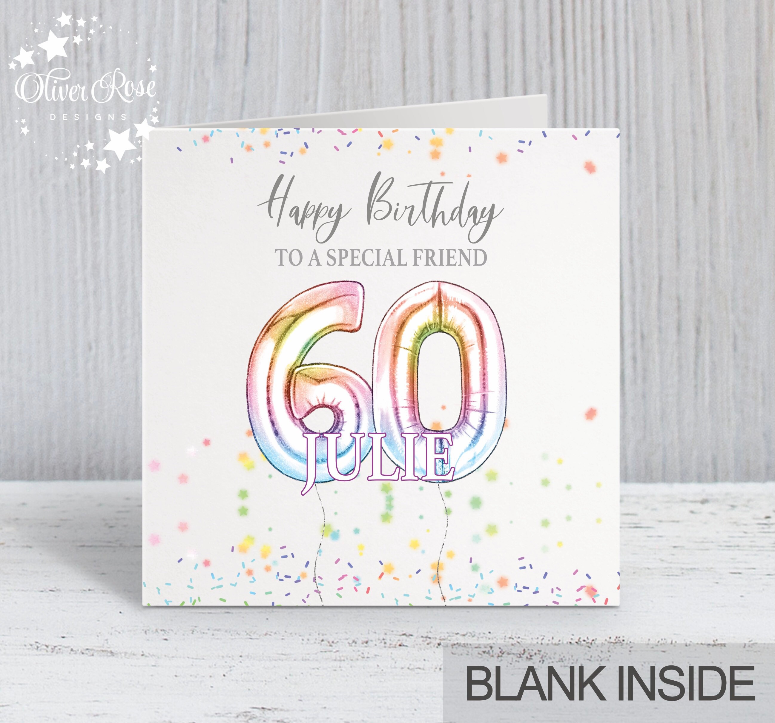 60th Birthday Card AGE 60 Personalised Cards for Her/Women | Etsy