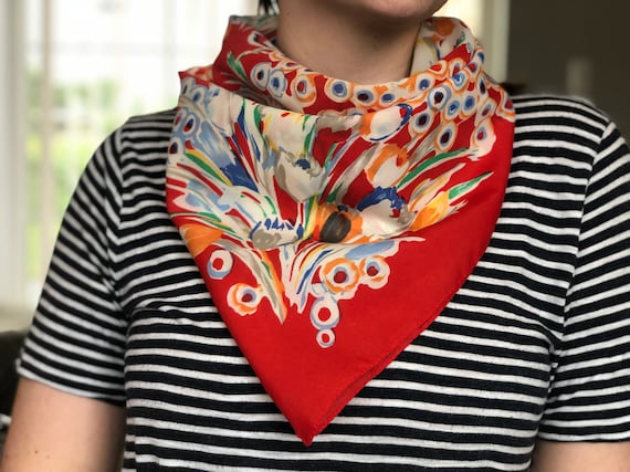 Colorful Vintage Neck Scarf | Etsy