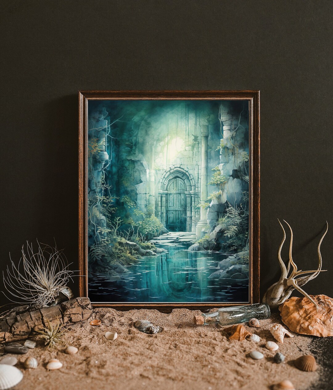 Water Ruin, Signed Print, Underwater Ruins, Fantasy Art, Underwater ...