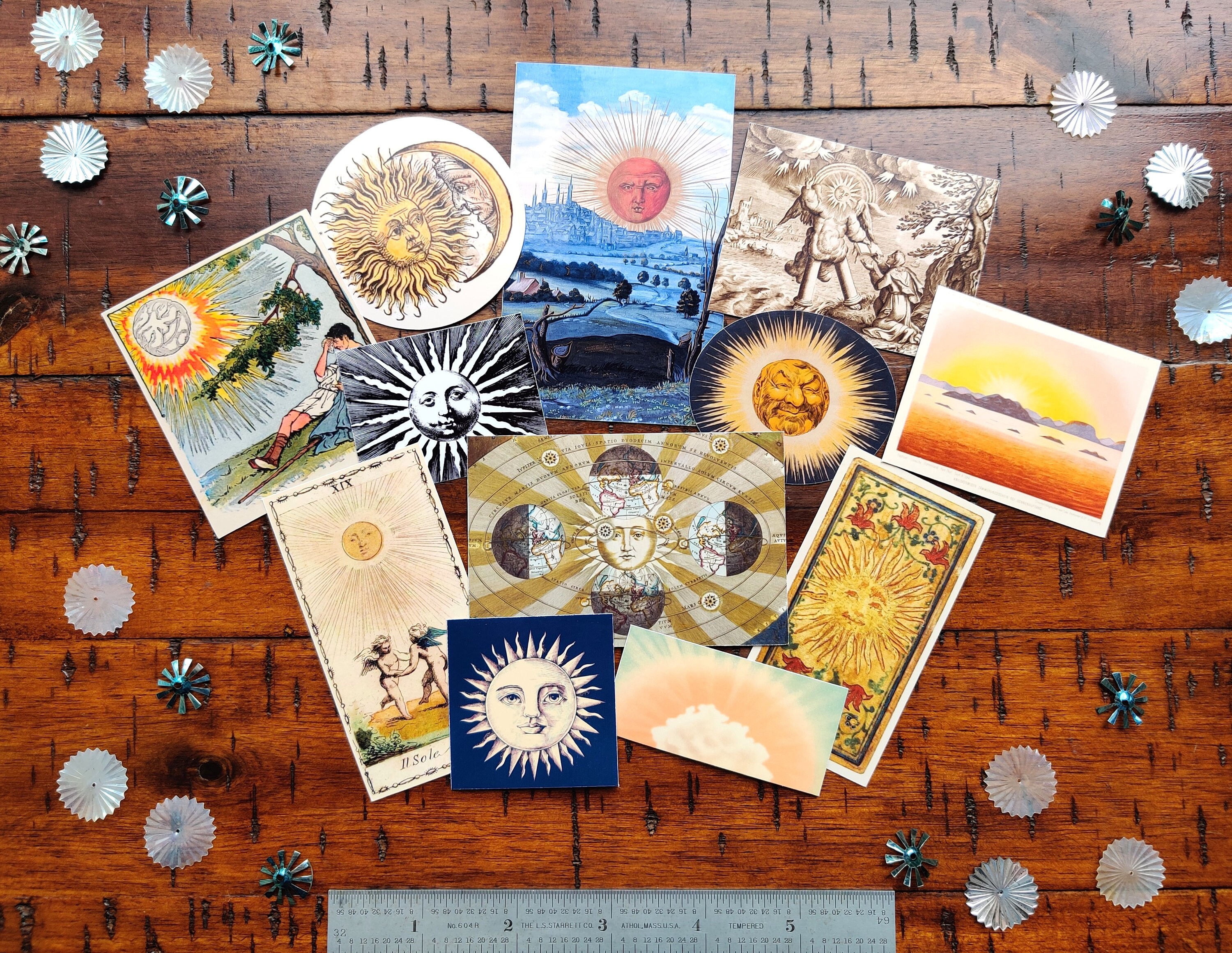 12 Piece Vintage Sun Sticker Set Victorian Stickers Sun Art - Etsy