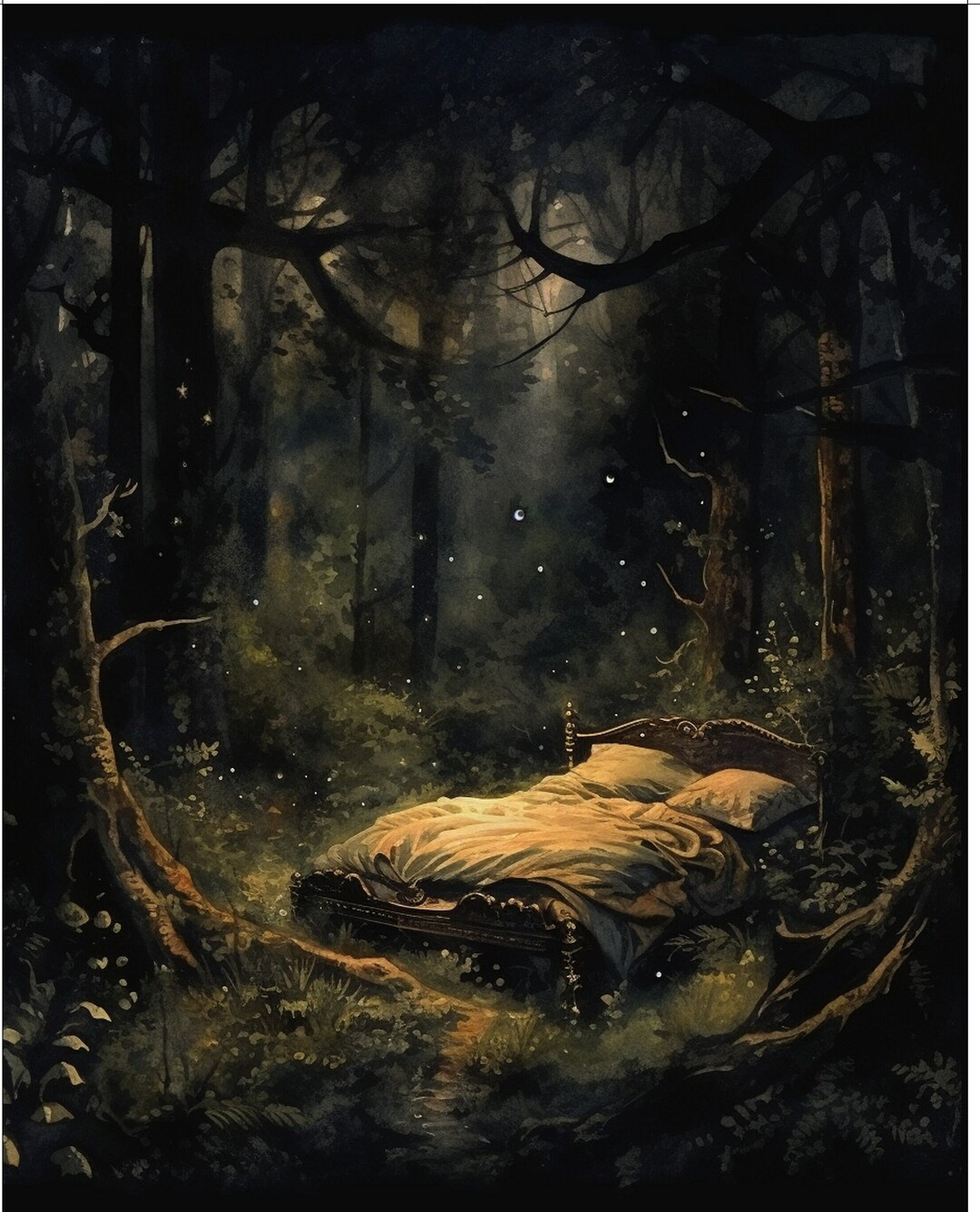 Forest Dreams Signed Print, Fairytale Print, Magical Painting, Mixed ...