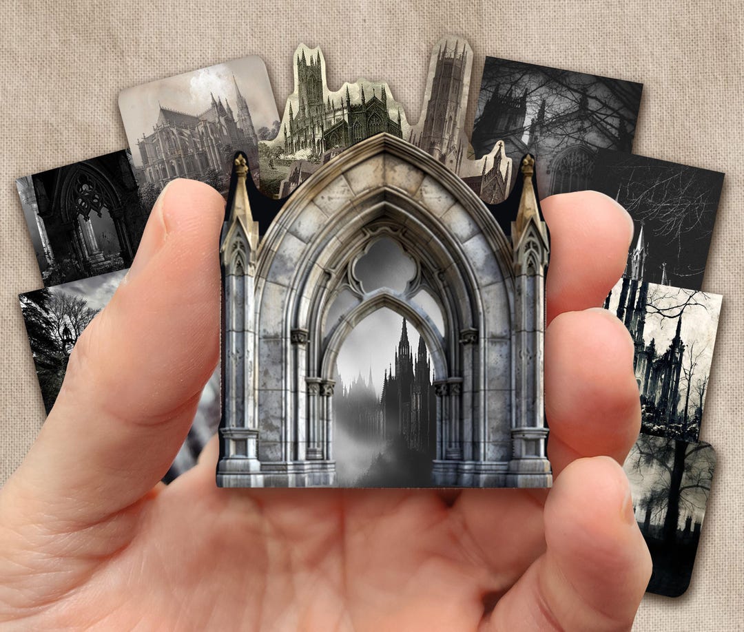 14 Piece Gothic Buildings Sticker Set, Romantic Art, Gothic Art, Gothic ...