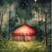 Night Magic, Signed Print, Fantasy Art, Circus Tent Watercolor, Magical ...