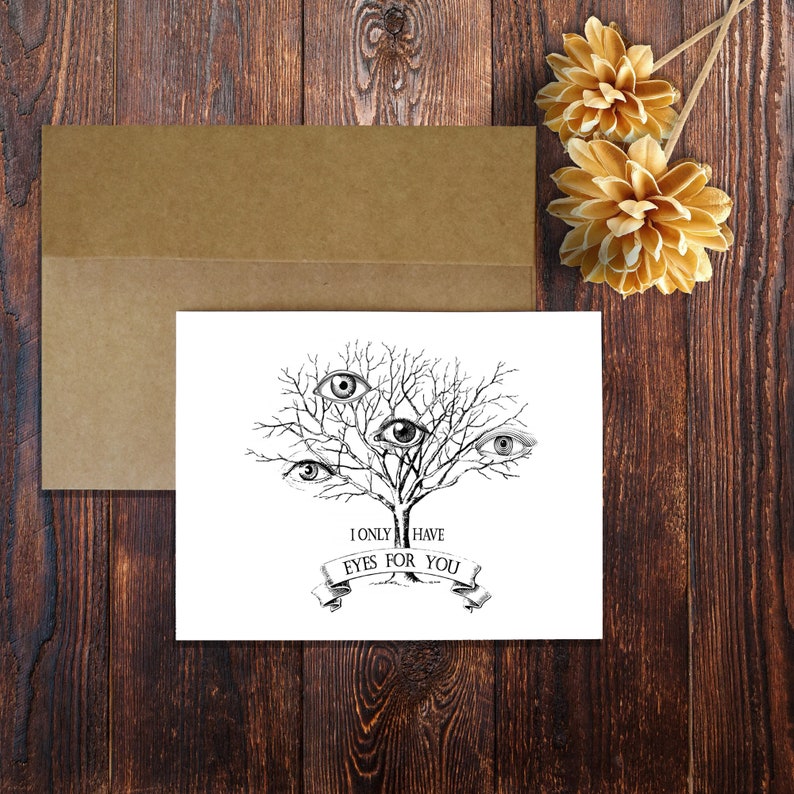 Printable Vintage Eyes for You Card Digital Eye Card - Etsy