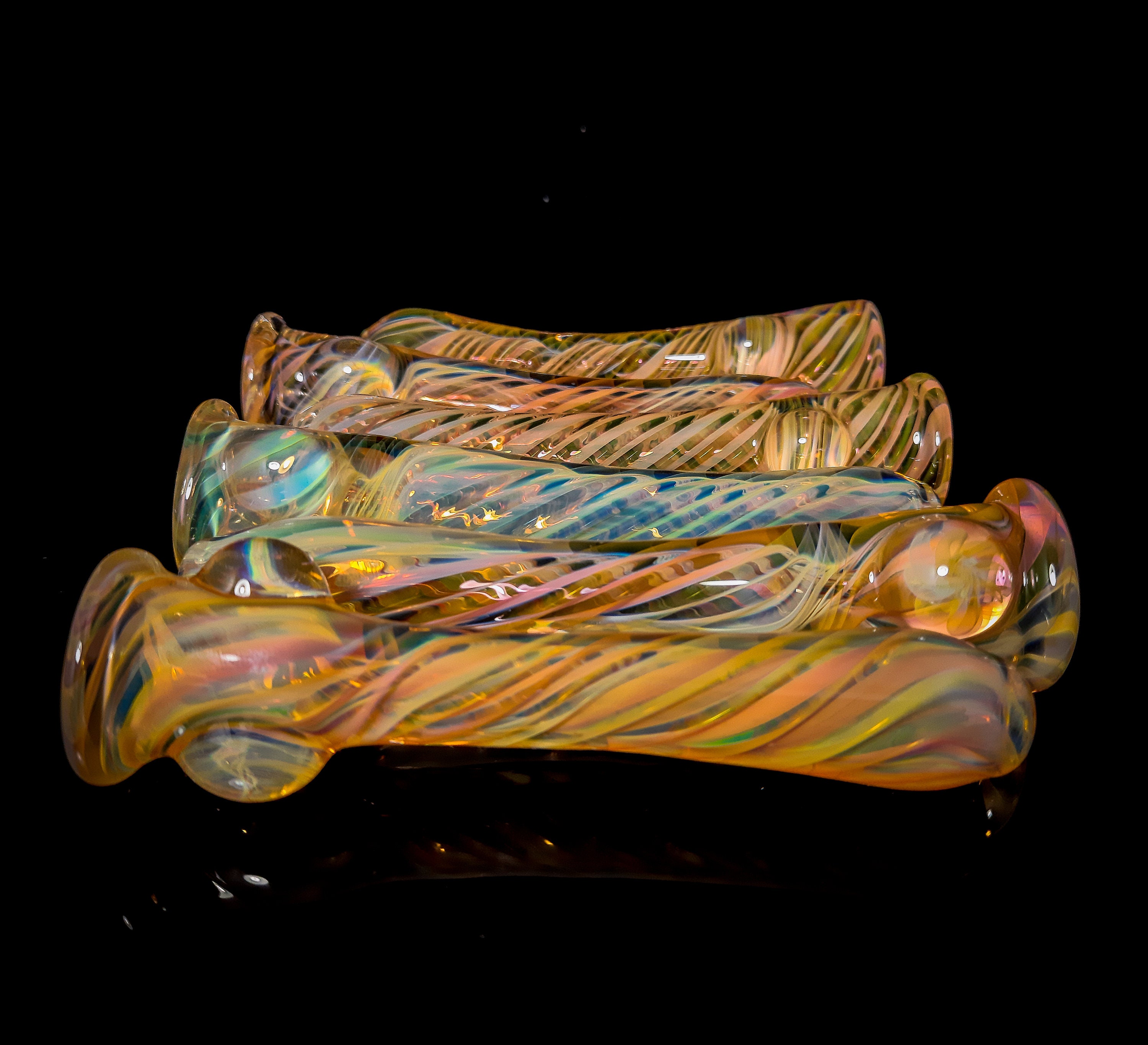 Thick Color-changing Inside-out Gold and Silver Fumed Glass Chillum ...