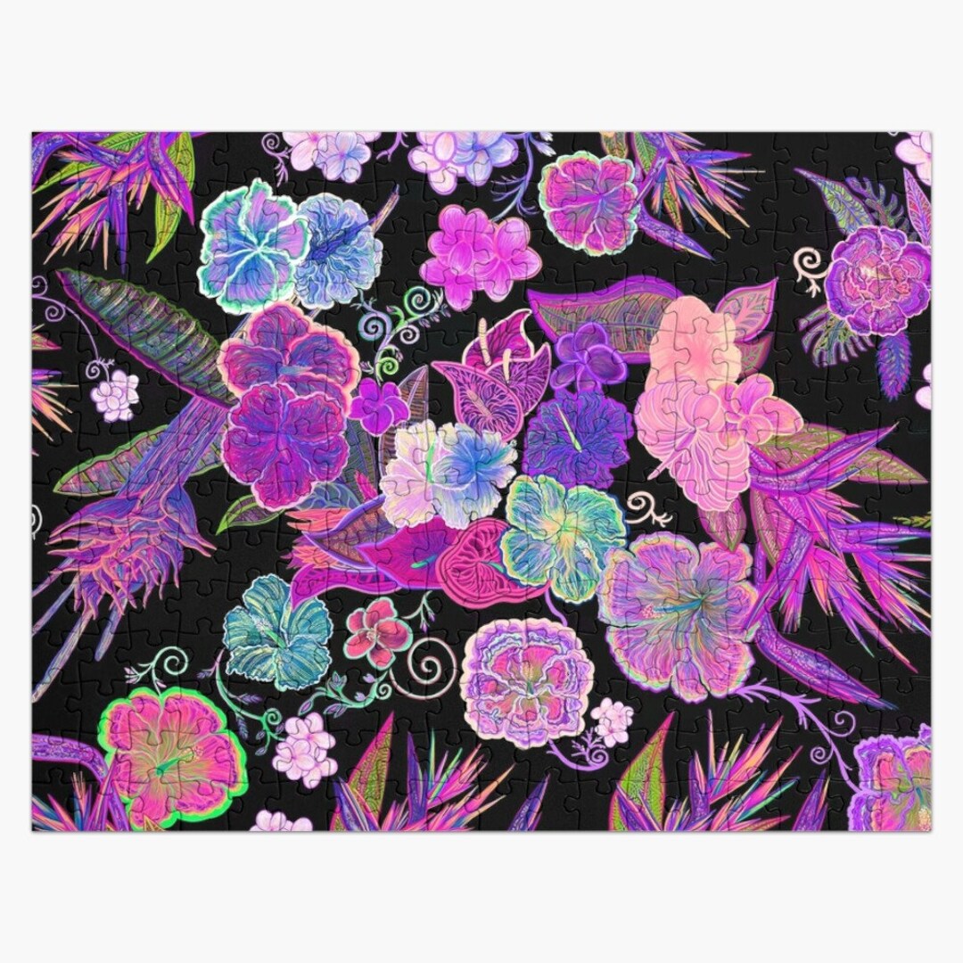 Rectangle Jigsaw Puzzle 5 Sizes 30 to 1000 Pieces Hawaiian Flowers by ...