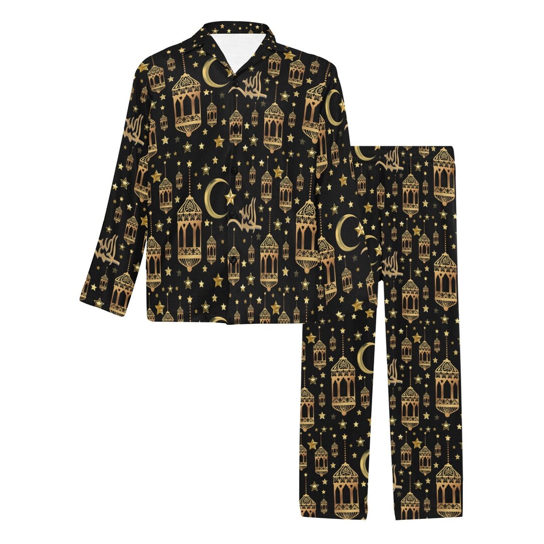 Buttoned Pajama Set for the Family Ramadan Kareem, Long Sleeve Pajamas ...