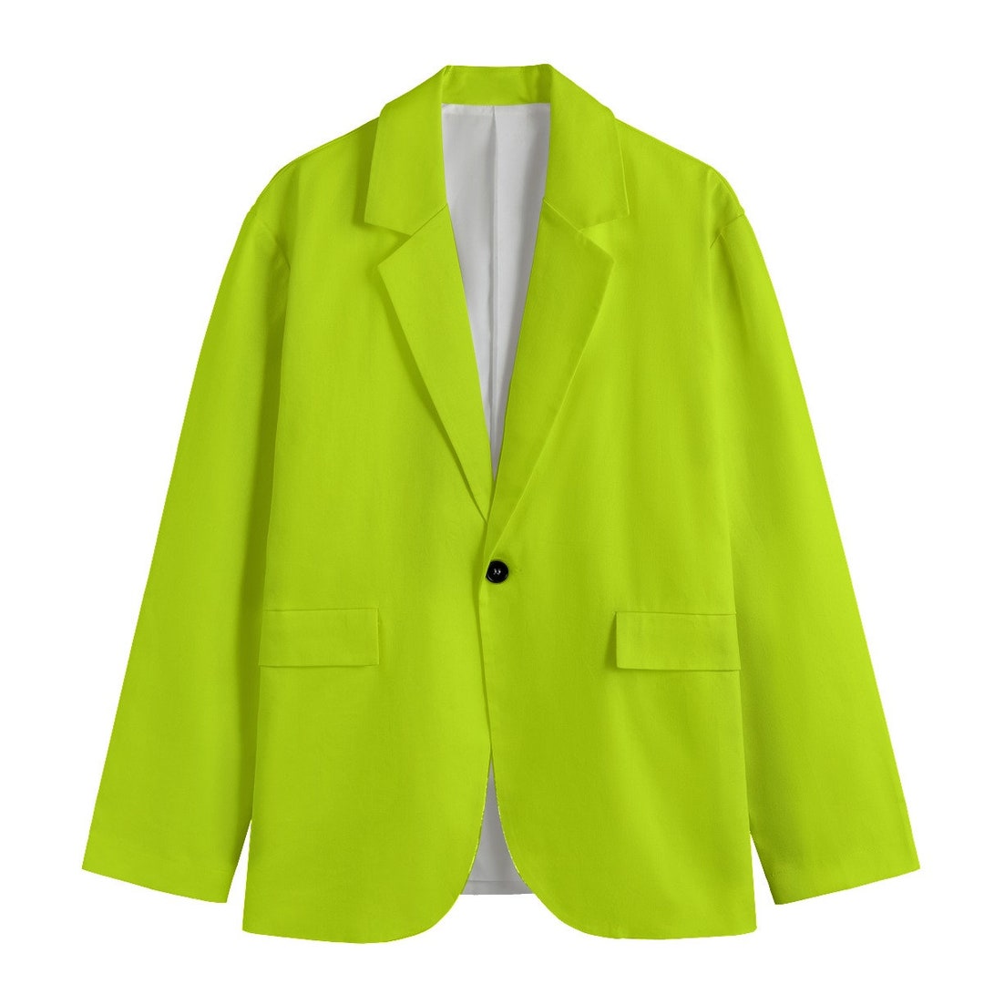 Men's Casual Blazer, Neon Green Lime, Any Plain Color, Choose Your ...