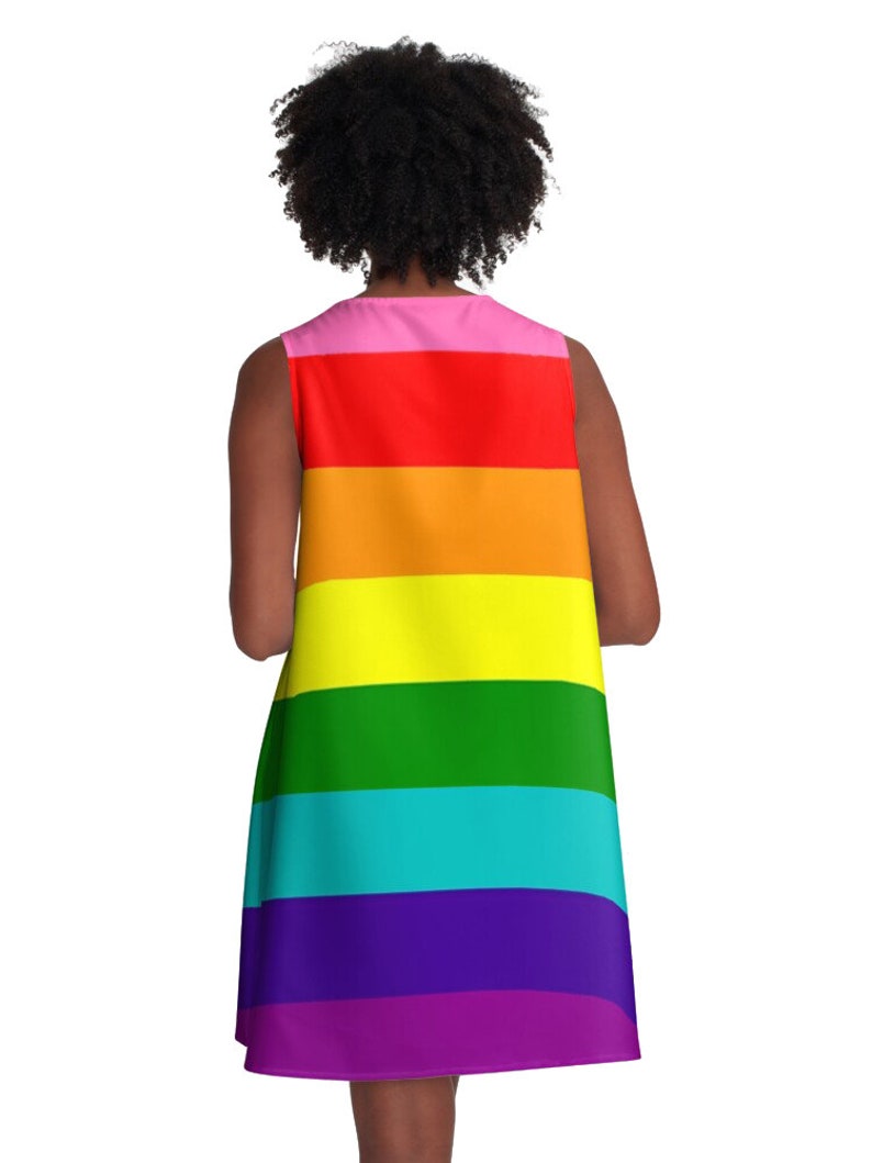 Flattering A-Line Dress Love is Love LGBTQ pride flag | Etsy