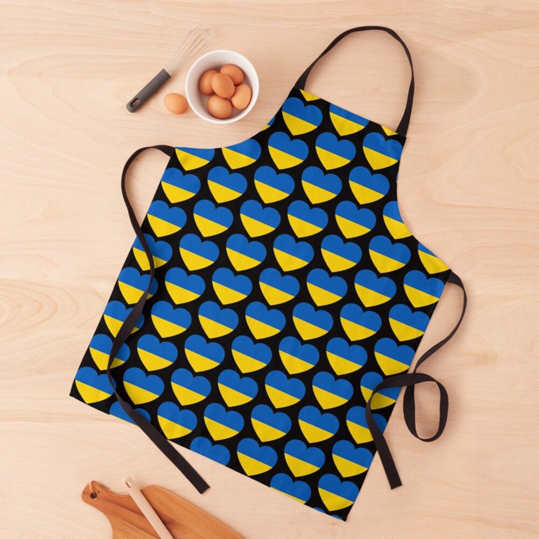 Apron I Love Ukraine, Ukrainian Flag Heart, I Stand With Ukraine, Peace ...