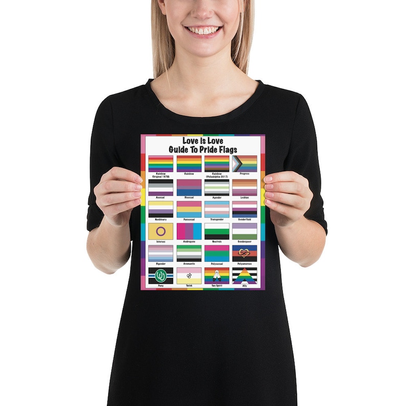 Poster Print Unframed Love is Love Guide to Pride Flags | Etsy