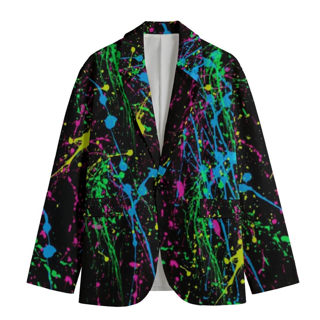 Men's Casual Blazer, Artist Blazer, Splash of Colors, Paint Splatter, Gift for Art Lovers, Gift ...