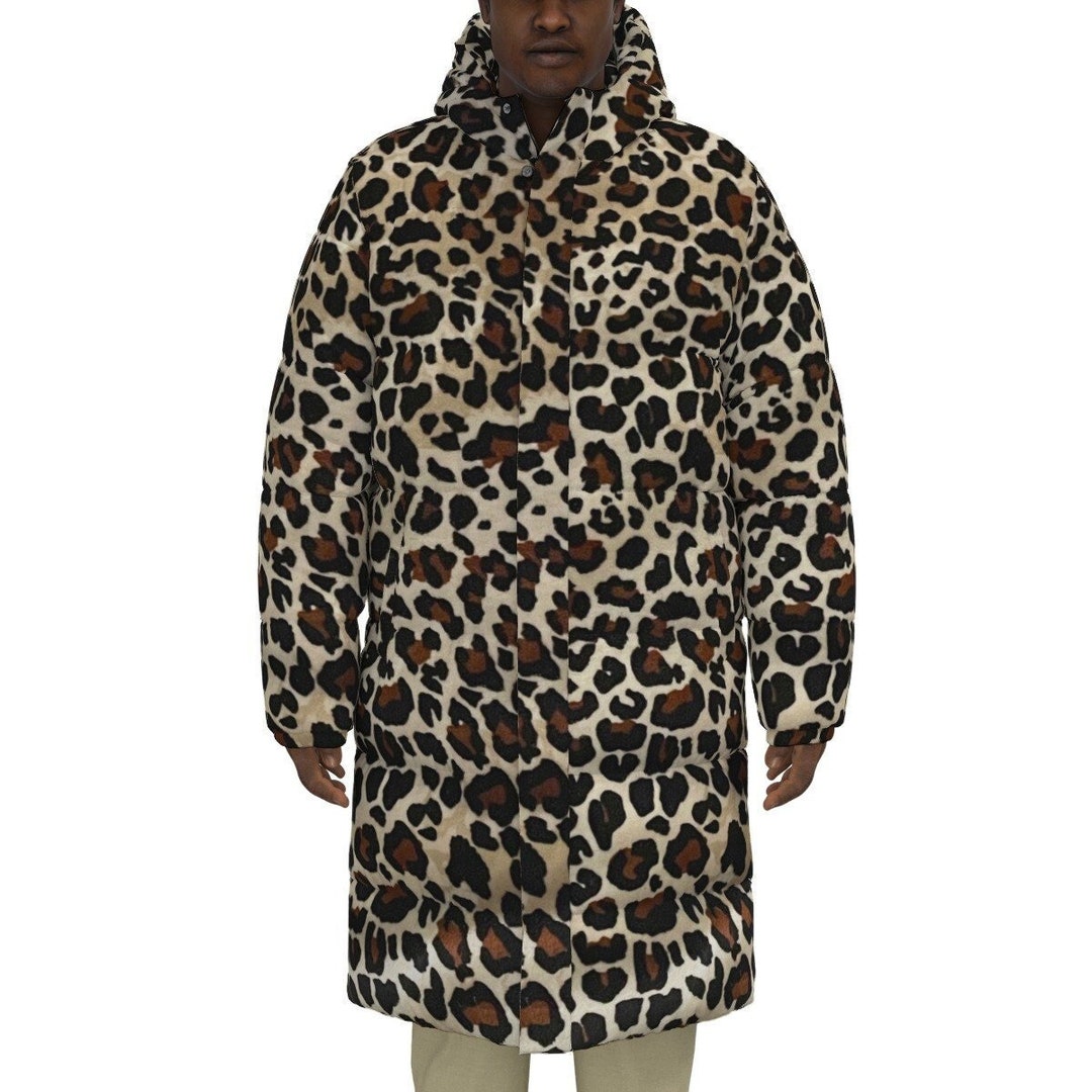 Plus Size Hooded Long Down Jacket Leopard Jacket Leopard - Etsy