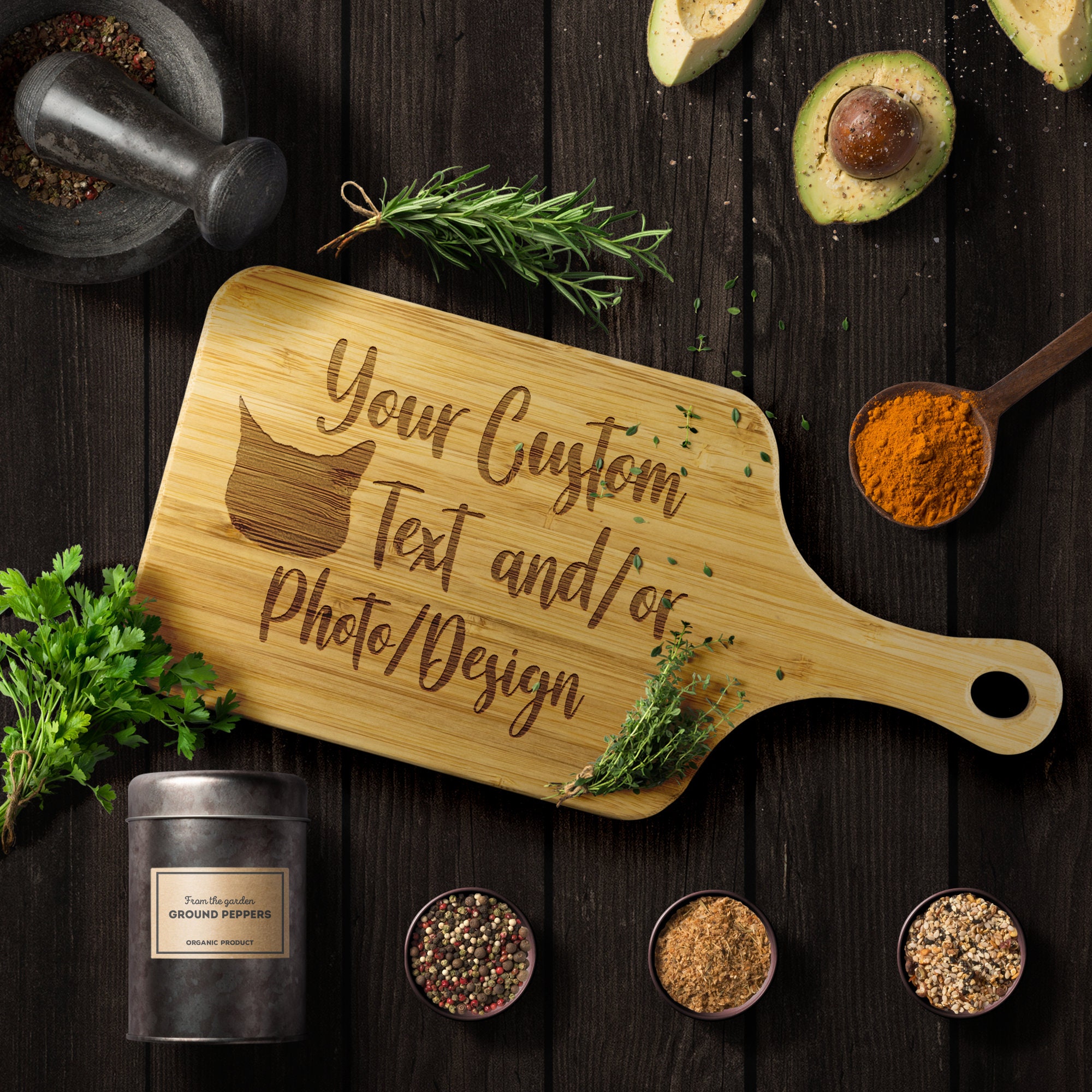 Custom Bamboo Cutting Board Personalized Cutting Board - Etsy