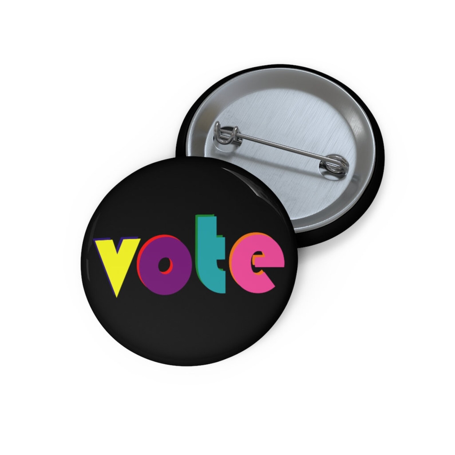 VOTE Your Voice Matters Multicolor Rainbow Text Pin Buttons 2 - Etsy