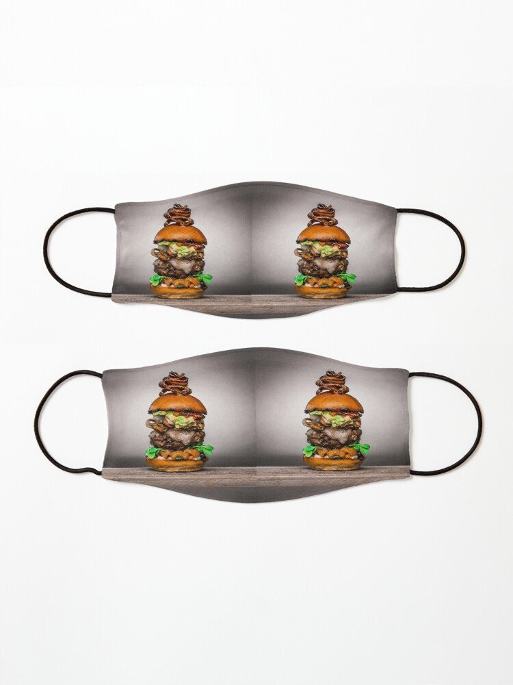 Two Layer Face Mask Aci's Mega Beef Burger 4 Sizes Regular | Etsy