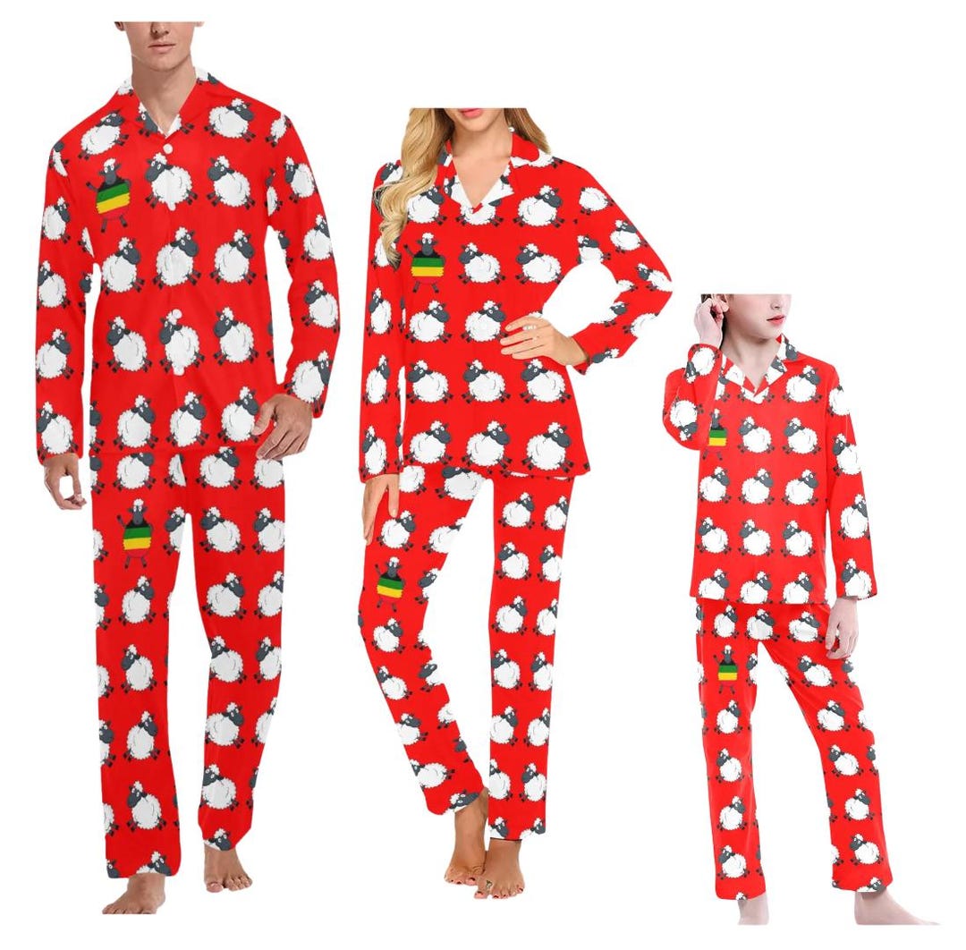 Rastafari Flag Pajama Set for the Family Rasta Sheep Pajama Set Diana ...