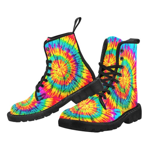 Rainbow Tie Dye Vegan Boots - Etsy