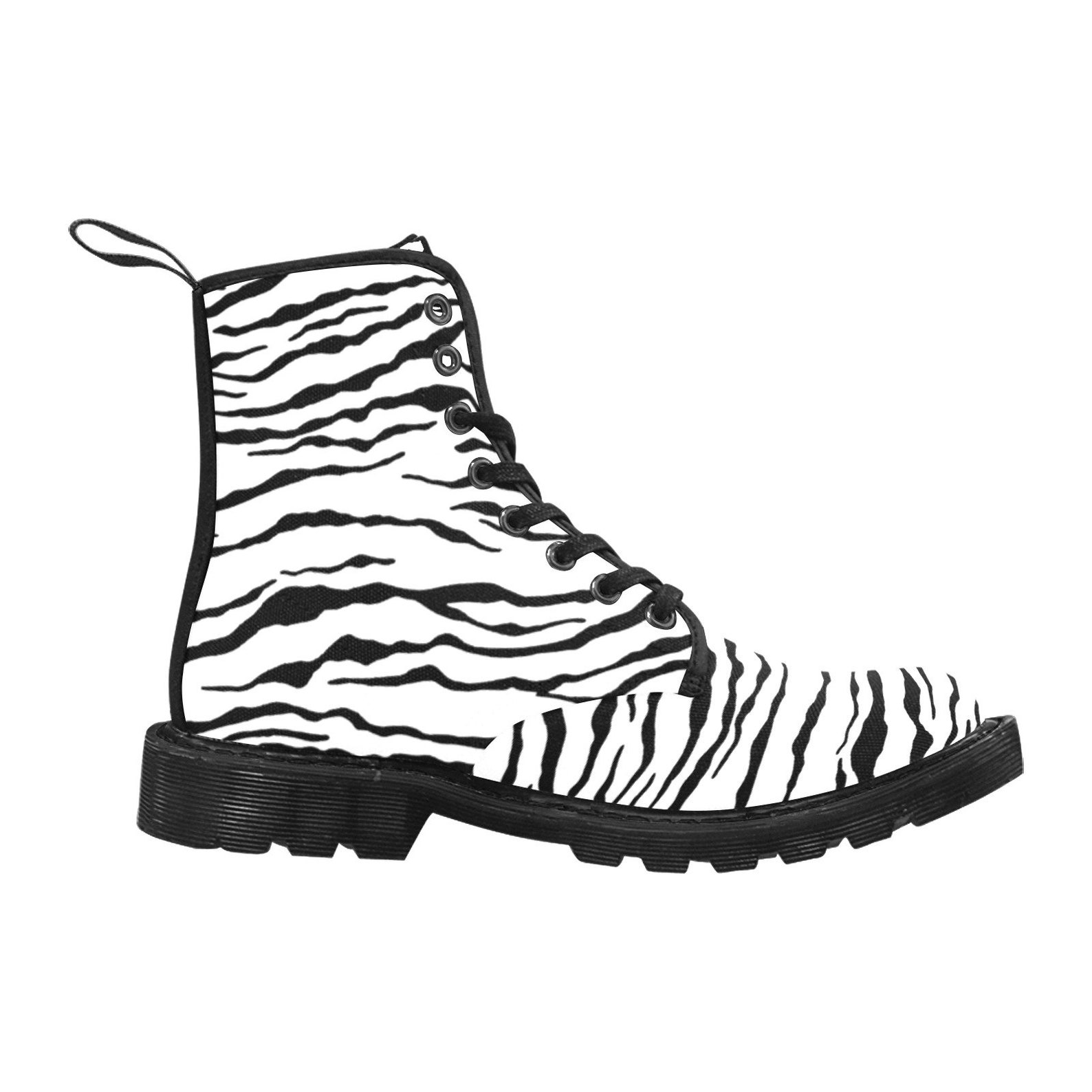 Women's Lace up Canvas Boots Zebra Print Feline Animal | Etsy