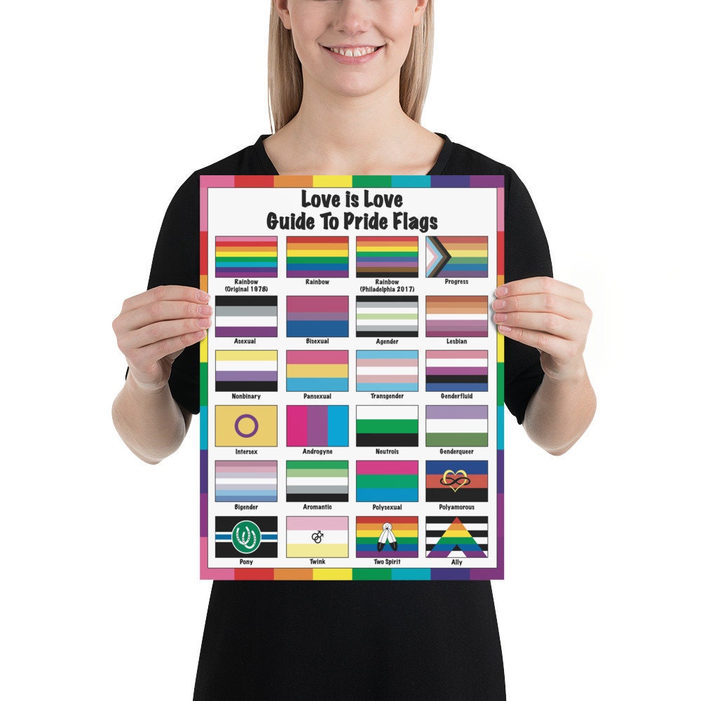 Poster Print Unframed Love is Love Guide to Pride Flags - Etsy