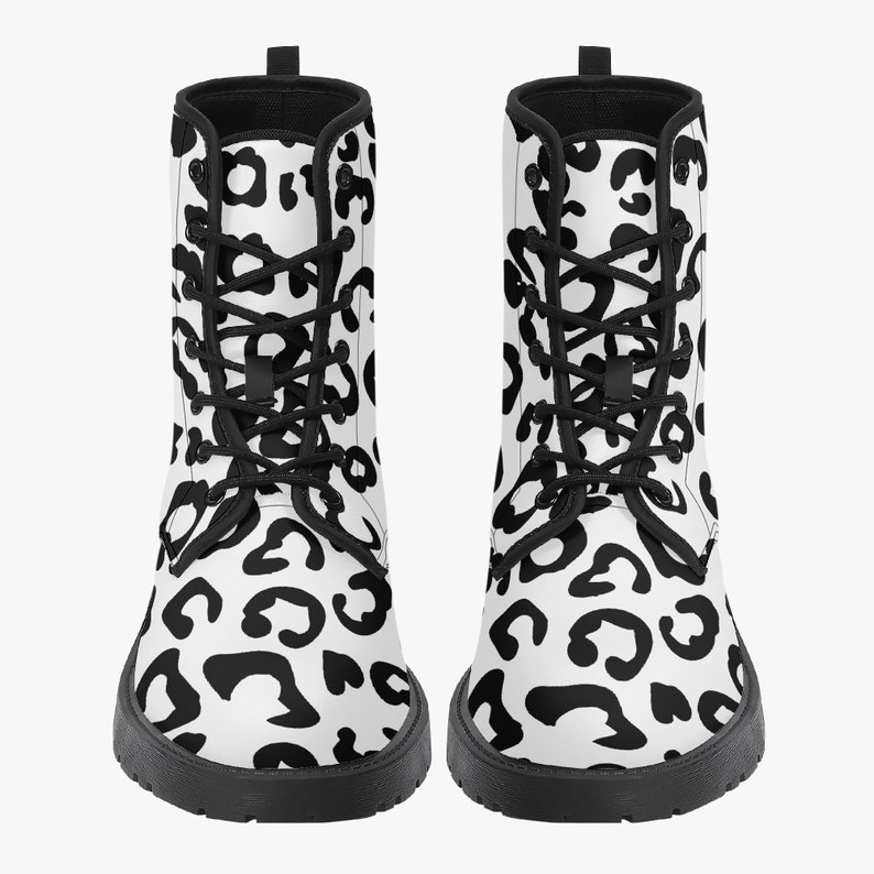 Men's Trendy Leather Boots Snow Leopard Print Jaguar - Etsy