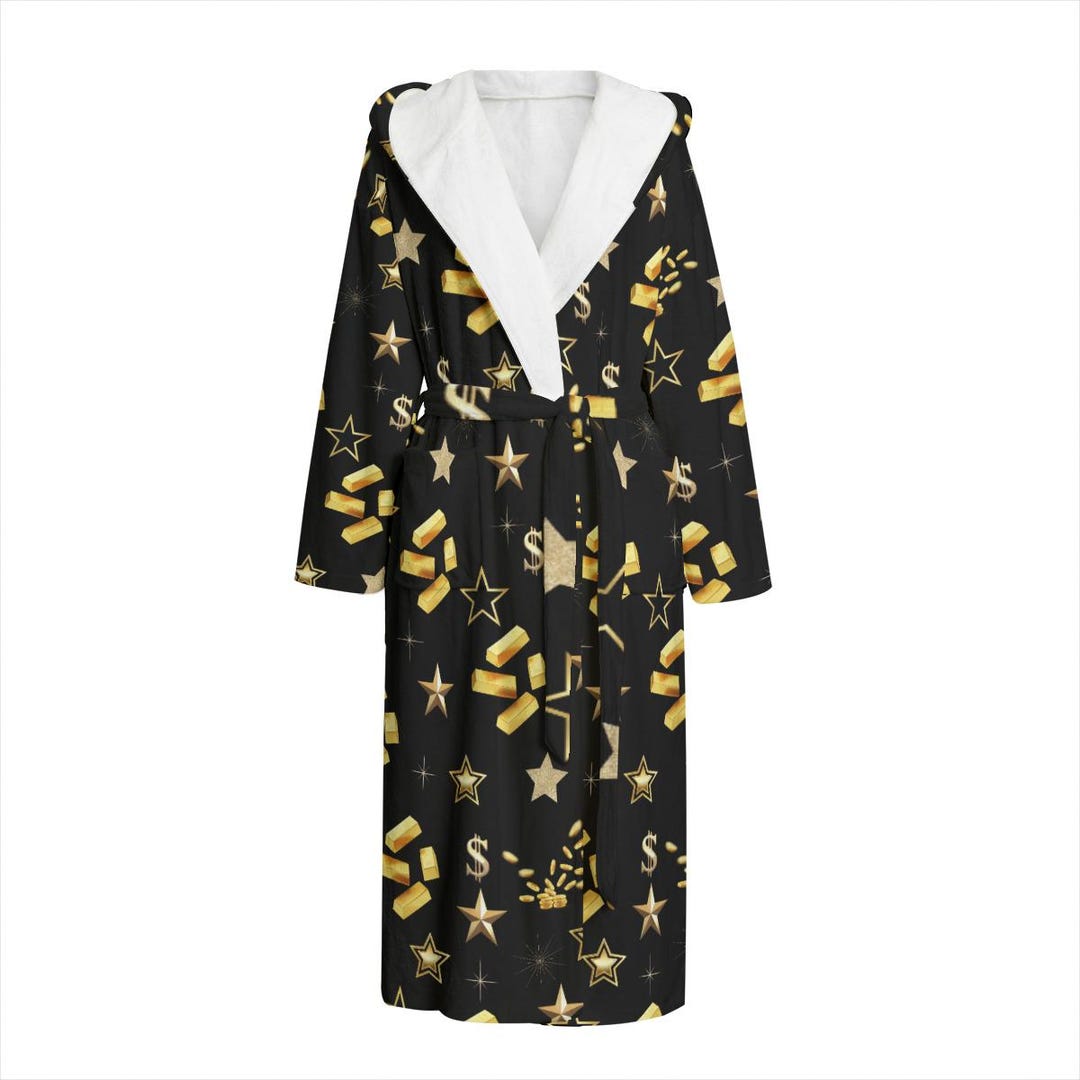 Money Flannel Robe Million Gold Bars Robe Cash Long Robe Gold Robe ...