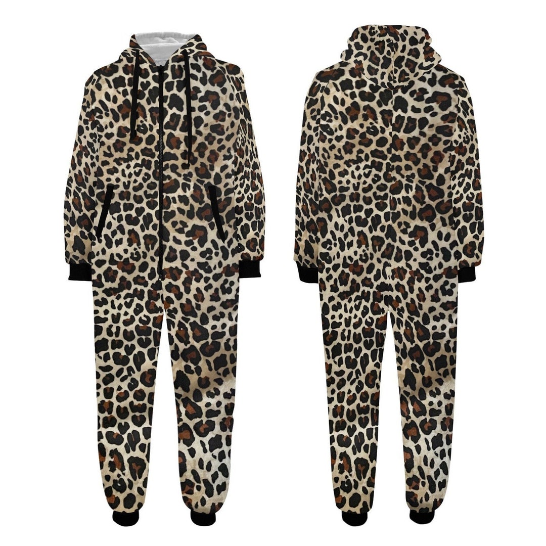 Leopard Onesie for the Family, Leopard Hooded Jumpsuit, Leopard Onesie ...