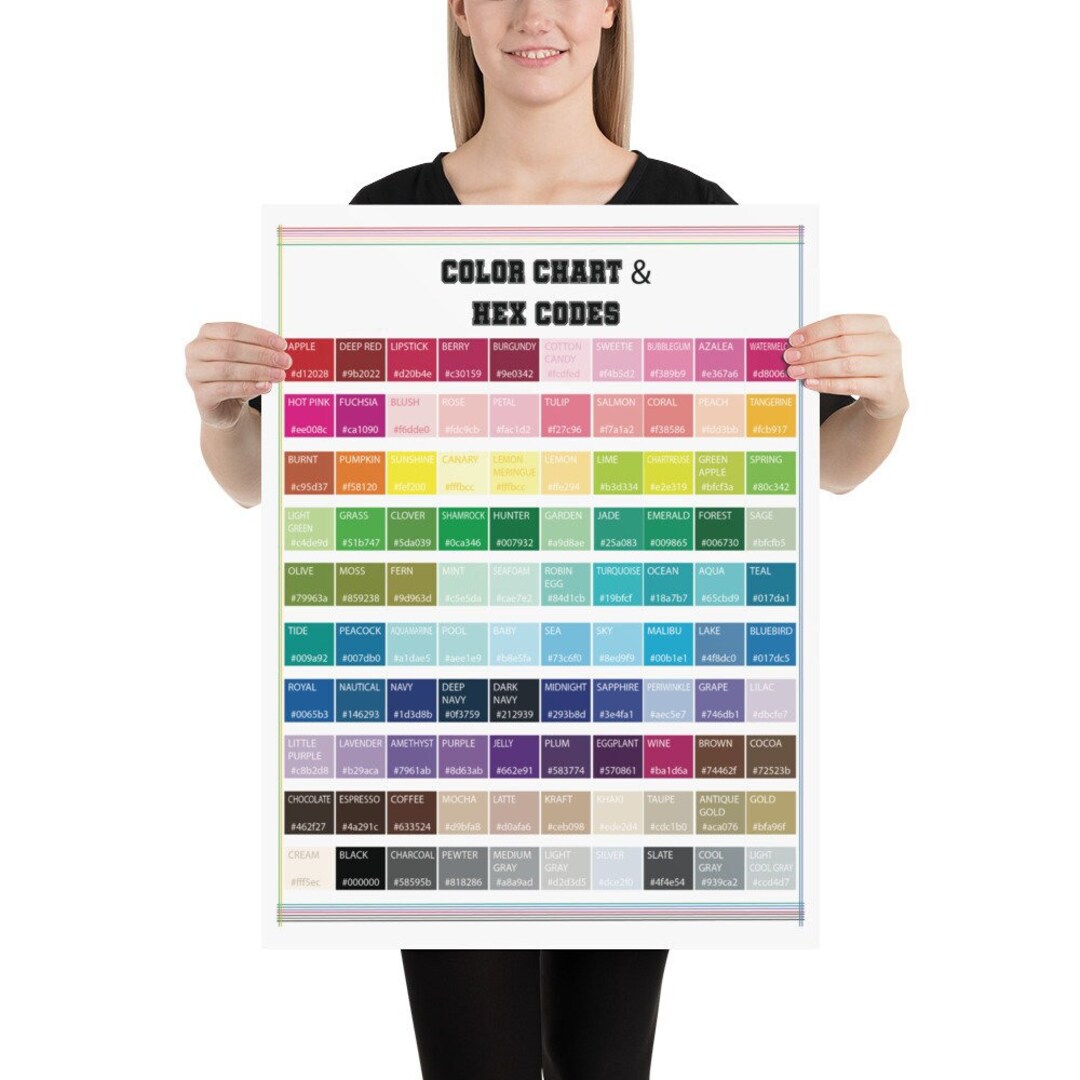 Poster Color Chart & HEX Codes, Designer Quick Reference, Cheat Sheet ...