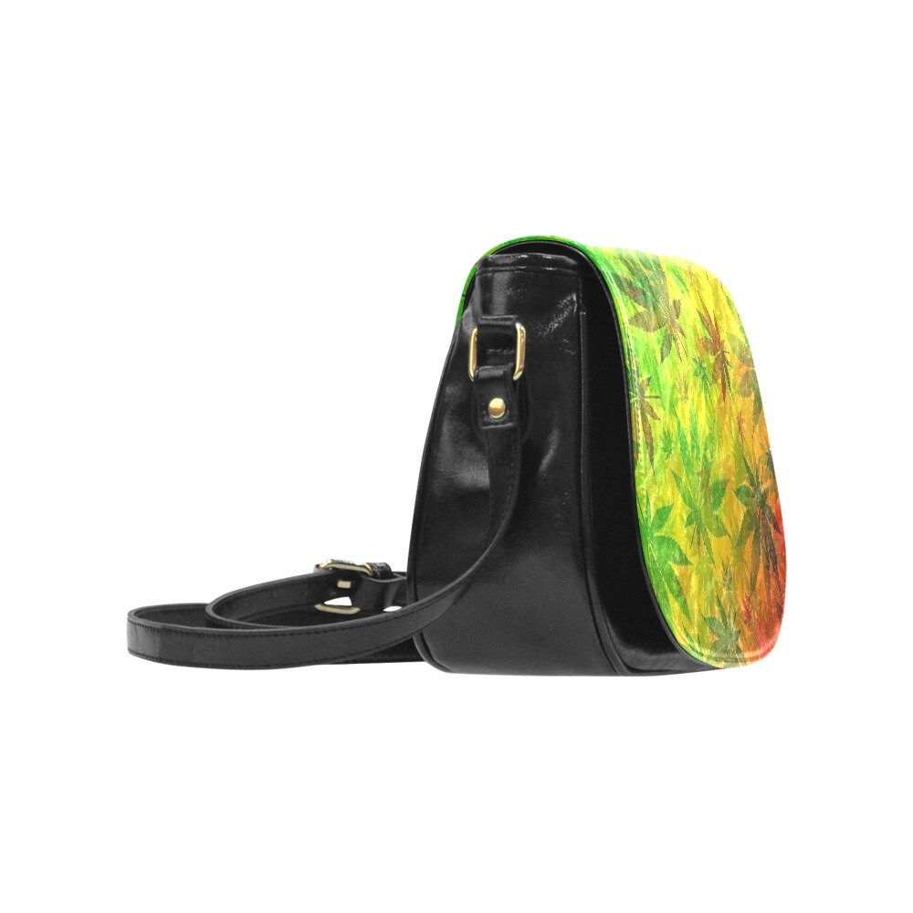 Crossbody Bag Cannabis Marijuana Weed Leaves Neon Saddle Bad - Etsy