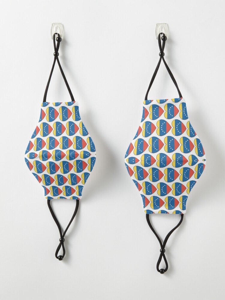 Three-layer Fitted Face Mask I LOVE Venezuela Country Flag - Etsy