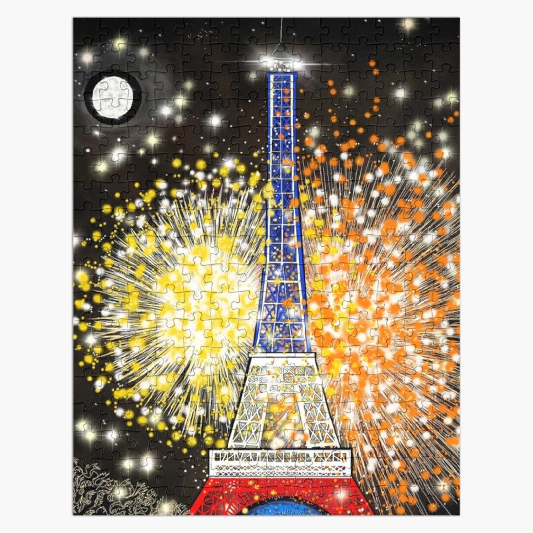 Rectangle Jigsaw Puzzle 5 Sizes 30 to 1000 Pieces Eiffel Tower by Maru ...