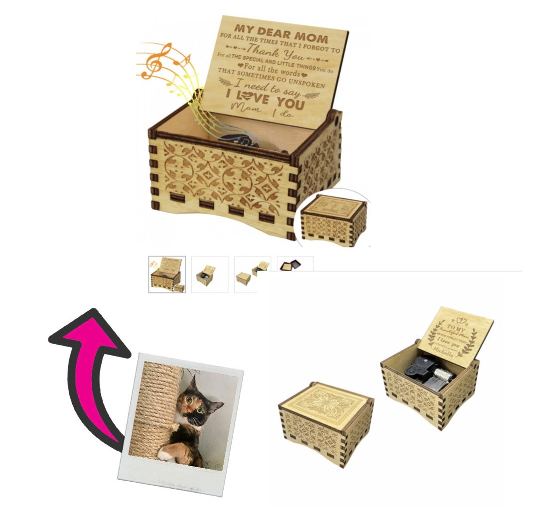 Custom Wooden Music Box, Personalized Music Box, Custom Photo Music Box ...