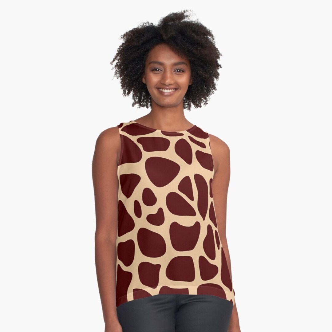 Flatering A-line Sleeveless Top Classic Giraffe Animal's - Etsy