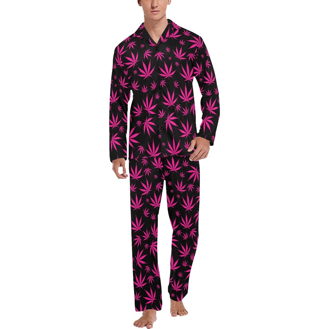 Buttoned Pajama Set for the Family Marijuana Pajamas Cannabis Pjs Rasta ...
