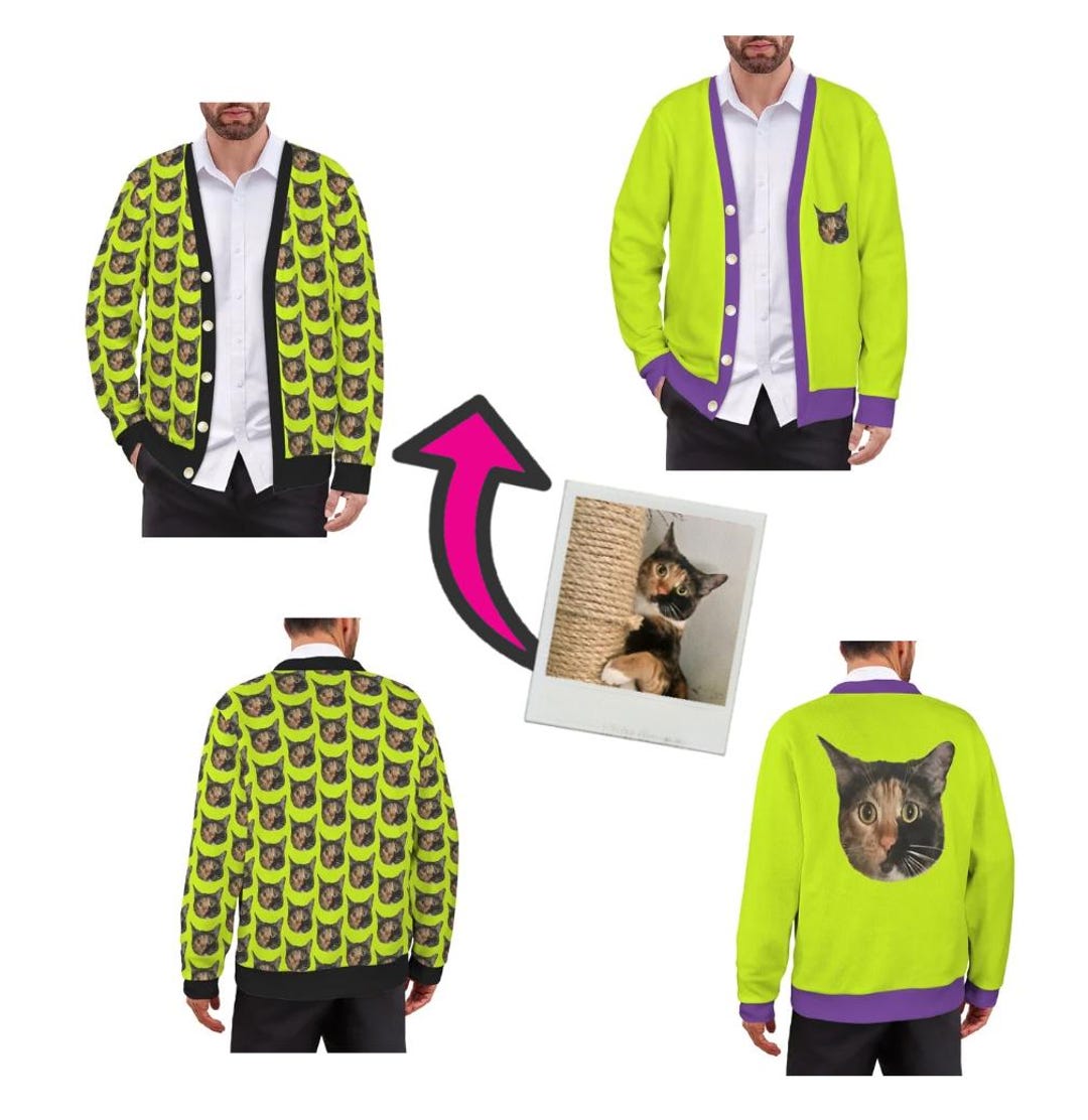 Custom Cardigan for Men Personalized Cardigan Custom Photo Cardigan ...