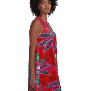 Flattering A-line Dress, Marijuana, Cannabis, Weed, Flowers by Maru ...