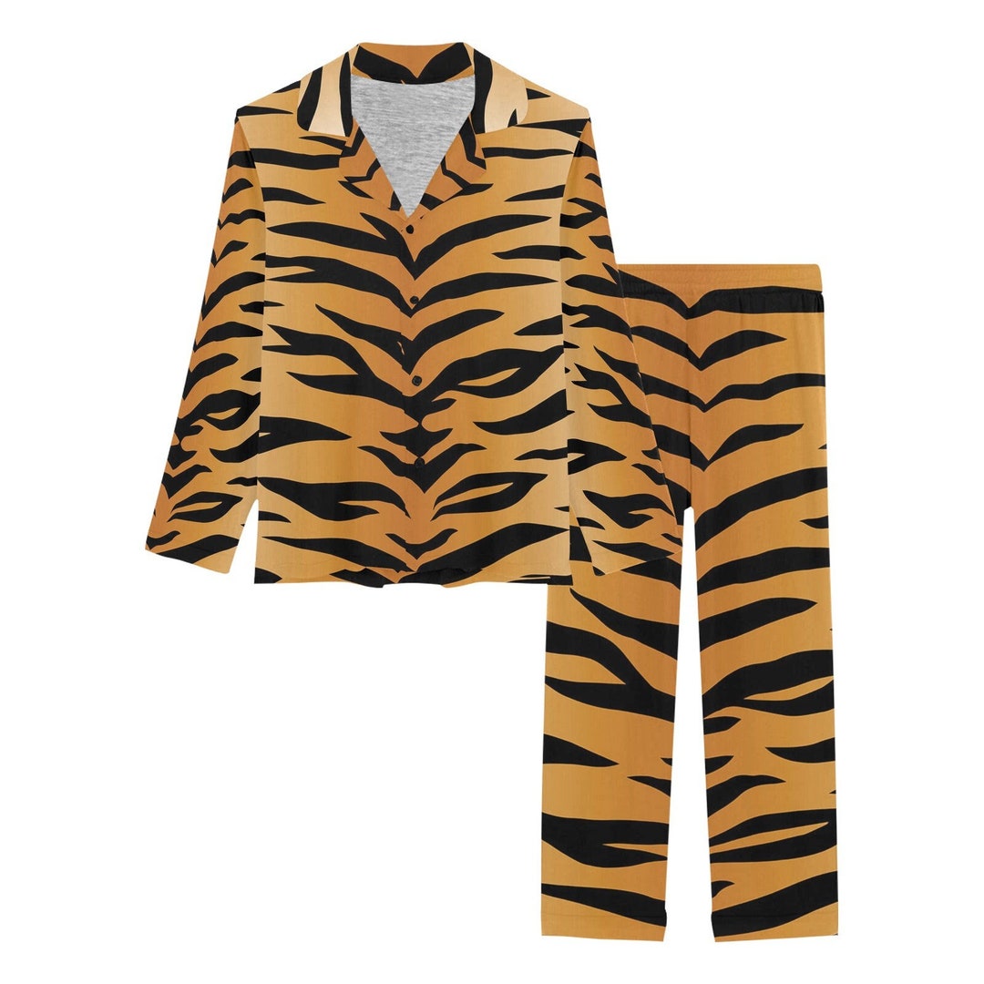 Tiger Pajama Set for the Family, Tiger Print, Long Sleeve Pajamas, Pjs ...
