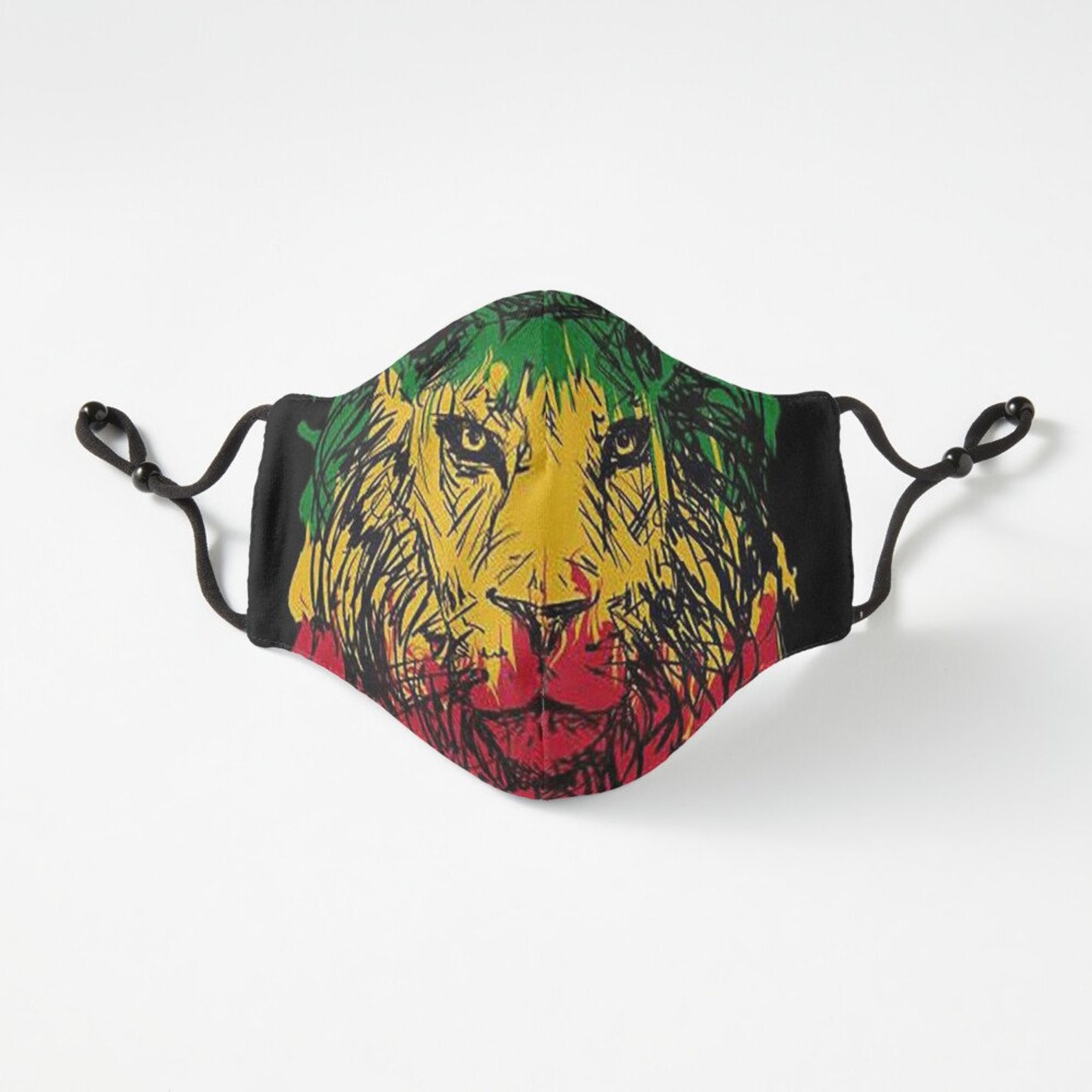 Three-layer Fitted Face Mask Lion of Judah Rasta Rastafari | Etsy