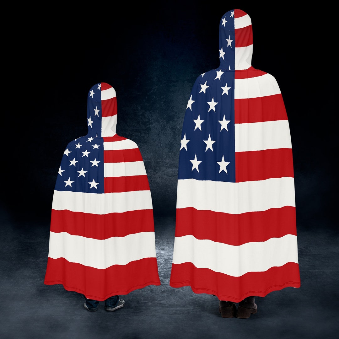 Kids Cloak US Flag Hooded Cloak American Flag Cape Flag of the United ...