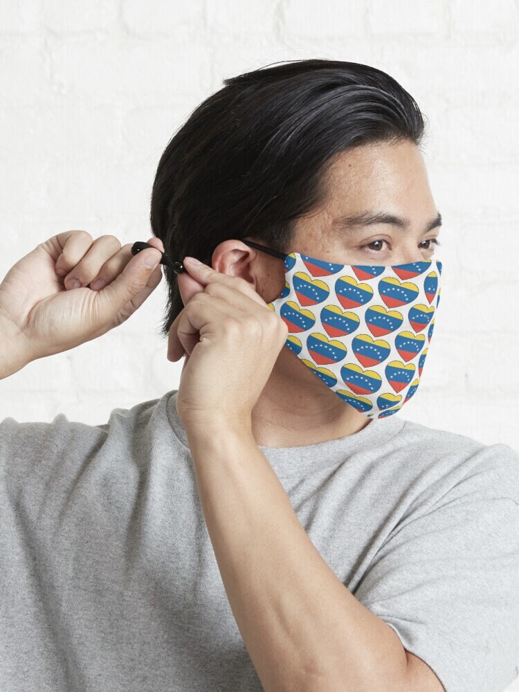 Three-layer Fitted Face Mask I LOVE Venezuela Country Flag - Etsy