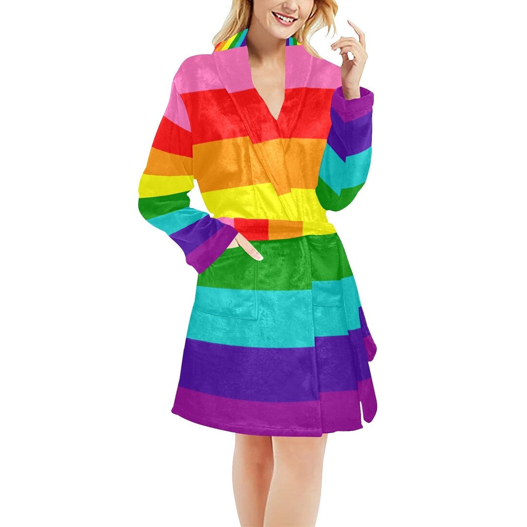 Soft Fleece Robe LGBTQ Robe LGBTQ Short Robe Rainbow Robe - Etsy