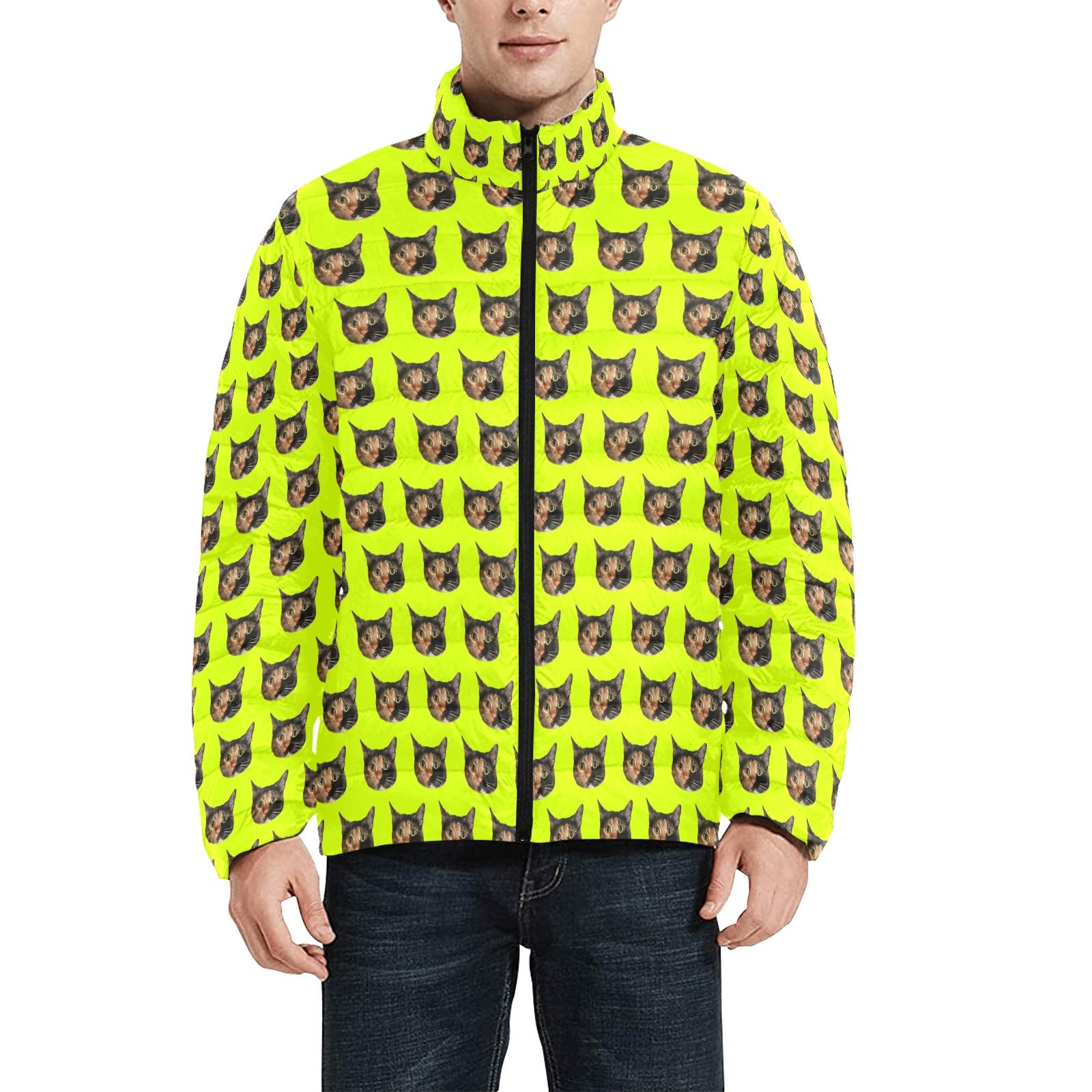 Custom Photo Padded Jacket for Men Personalized Puffer - Etsy