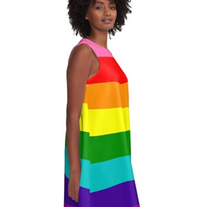 Flattering A-line Dress Love is Love, LGBTQ, Pride Flag, Rainbow Flag ...