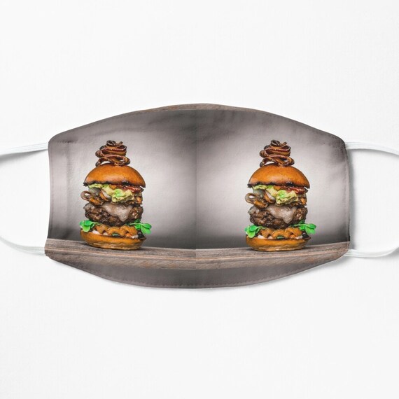 Two Layer Face Mask Aci's Mega Beef Burger 4 Sizes Regular | Etsy